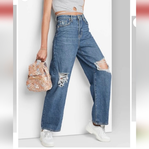 wild fable | Jeans | Wild Fable Super High Rise Baggy Mid Wash Blue ...